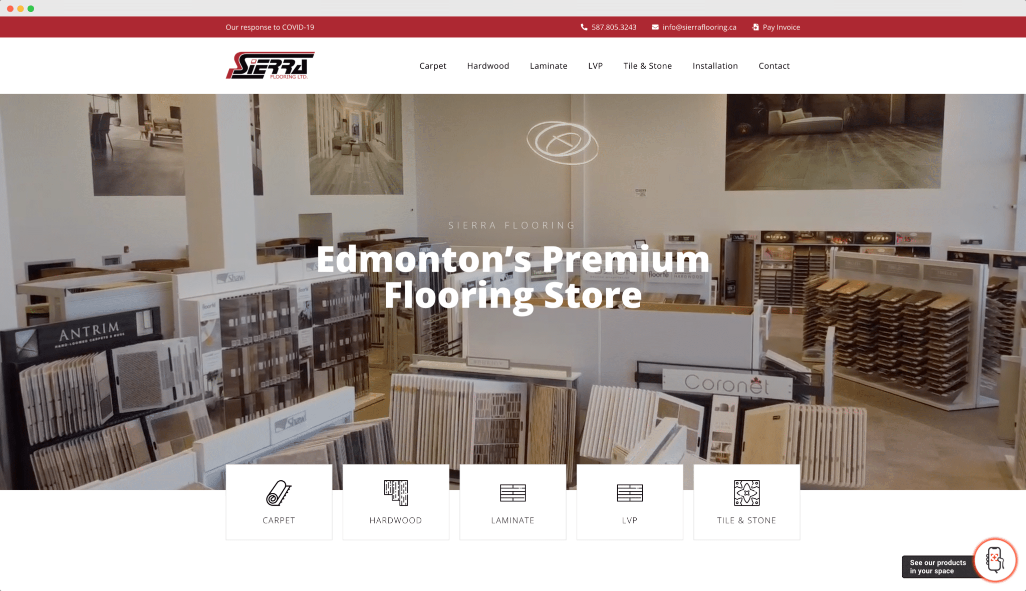 Sierra Flooring Website Design - YEG Digital